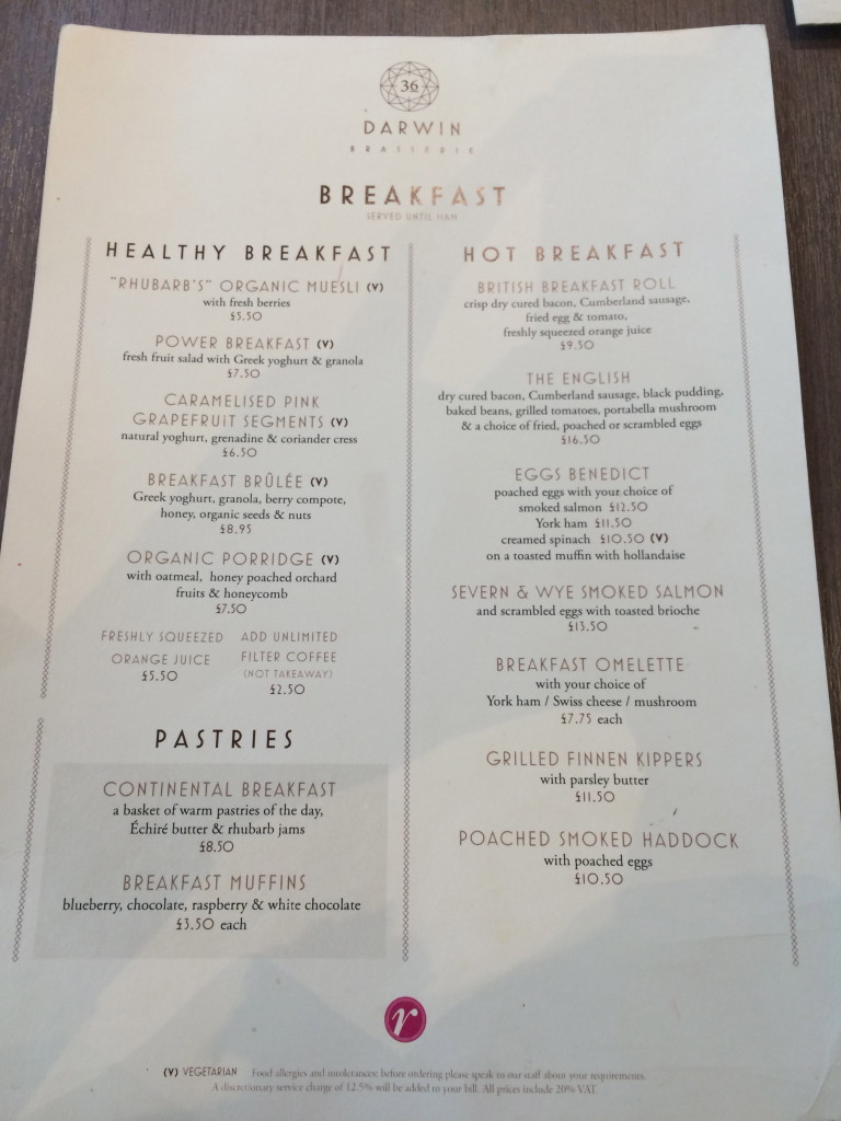 Darwin – Sky Garden – Breakfast Review (London) – GRUBSTANCE